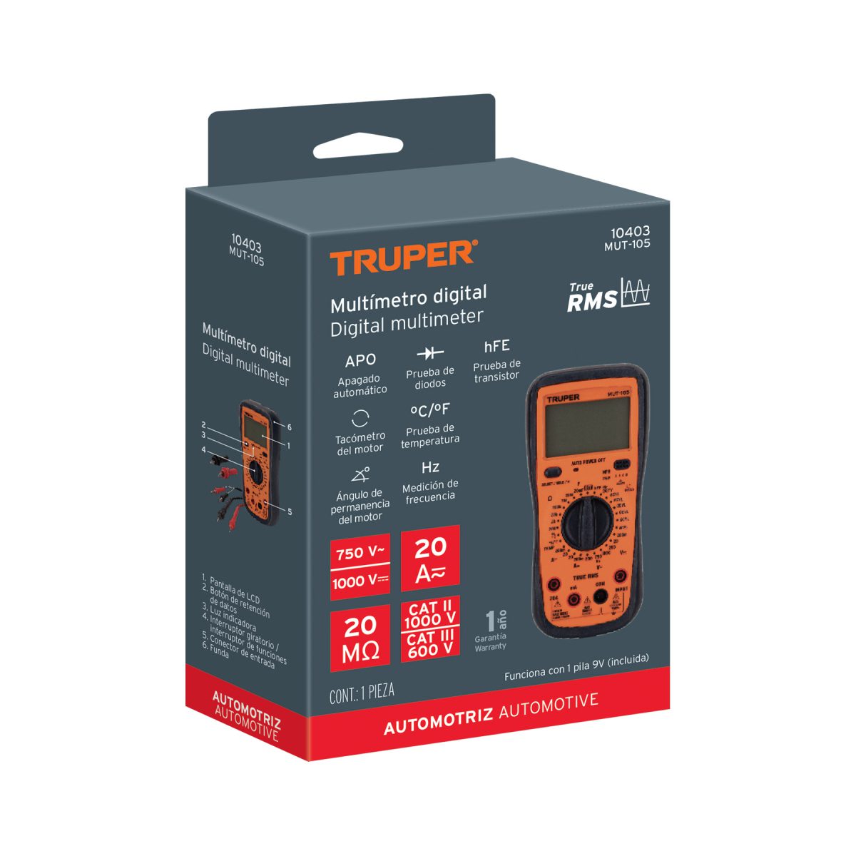 MULTIMETRO TESTER DIGITAL AUTOMOTRIZ TRUPER | Refriabreu
