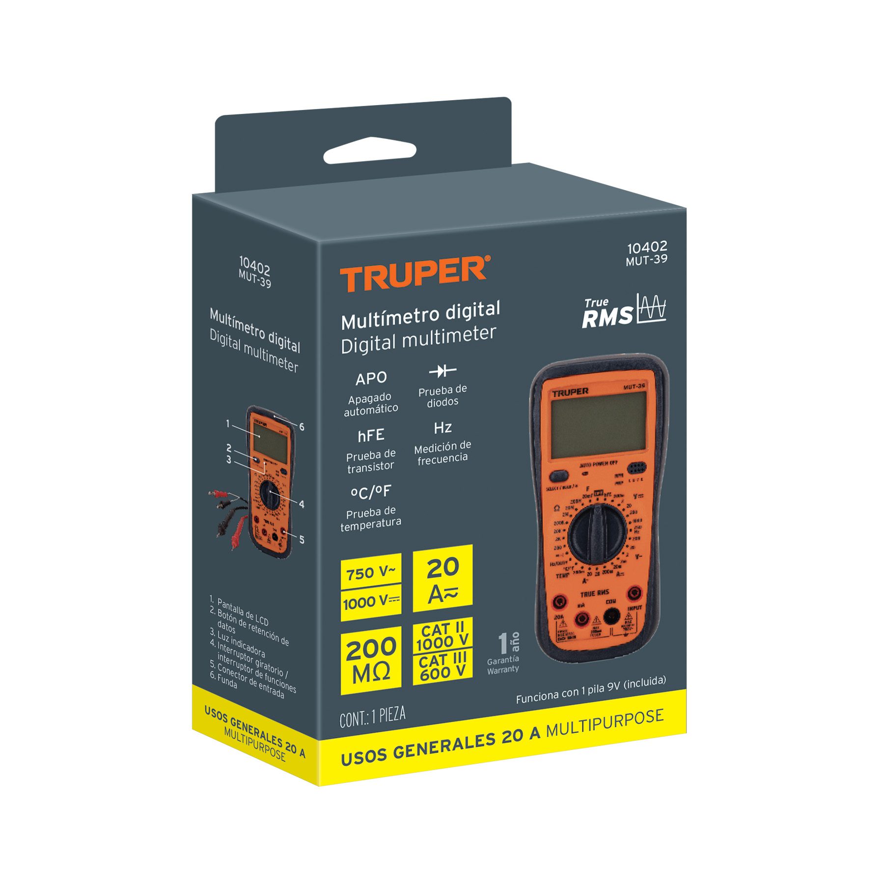 MULTIMETRO TESTER DIGITAL PROFESIONAL TRUPER | Refriabreu